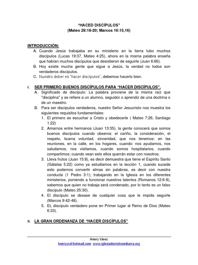 Haced Discípulos | PDF | Evangelios | Jesús