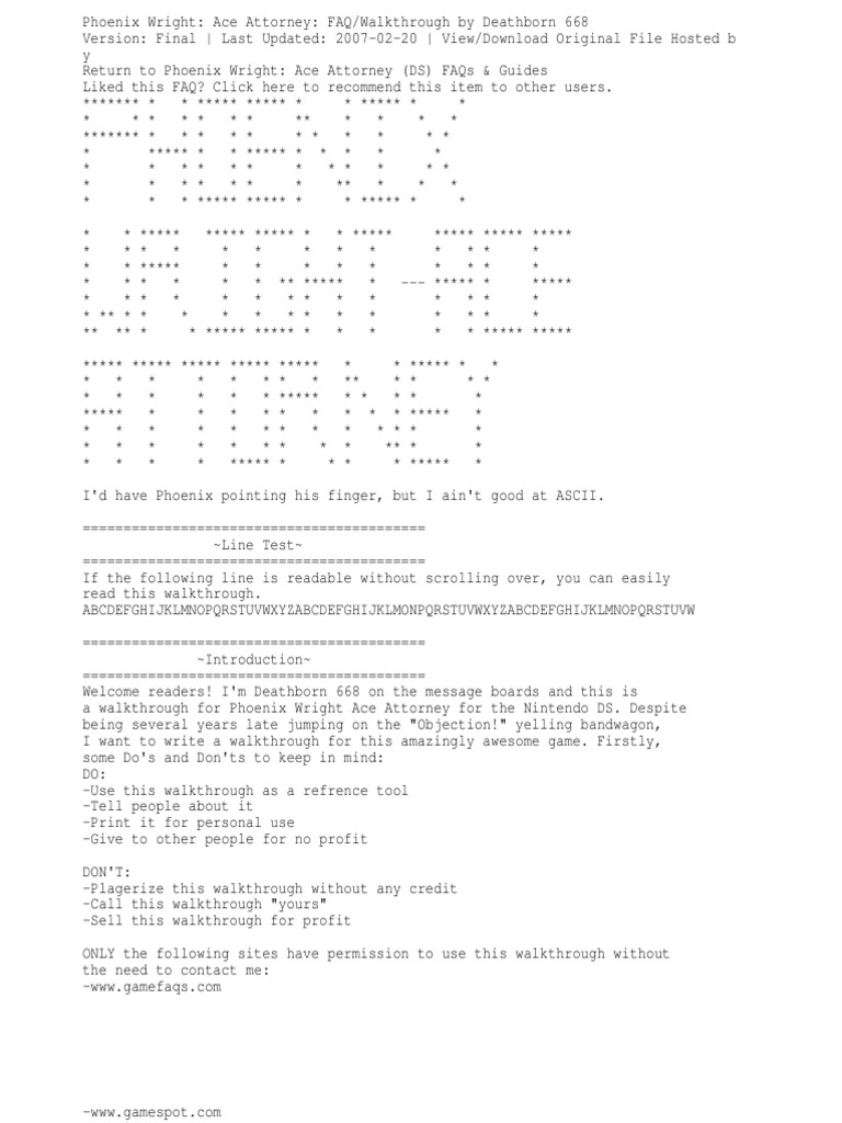 Ace Attorney Walkthrough | PDF | Witness | Testimony