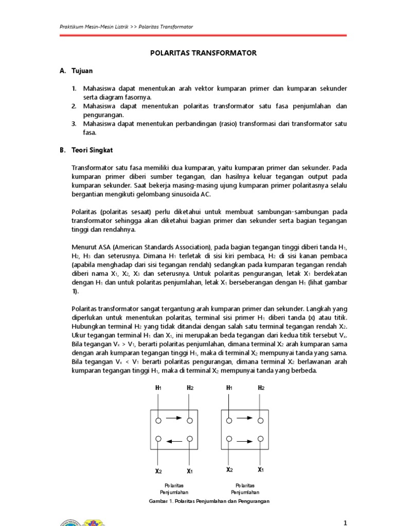 Polaritas Transformator | PDF | Metode & Bahan Ajar | Sains & Matematika
