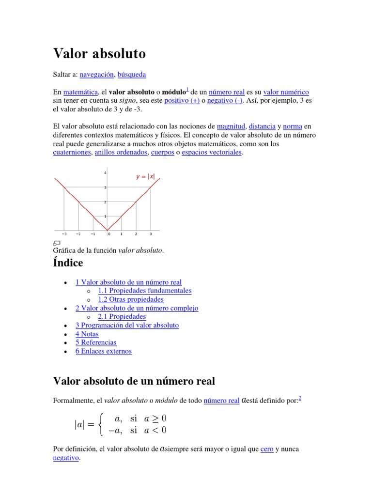 Valor Absoluto | PDF | Objetos matemáticos | Enseñanza de matemática