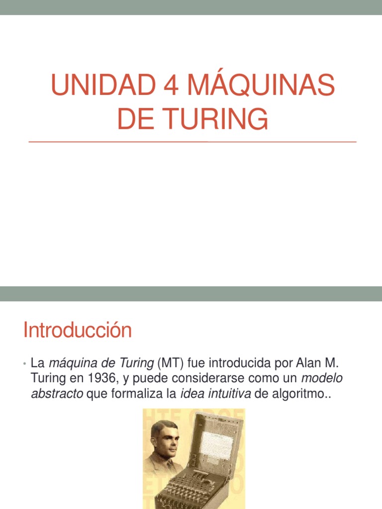 Unidad 4 Máquinas de Turing | PDF | Informática teórica | Lógica matemática