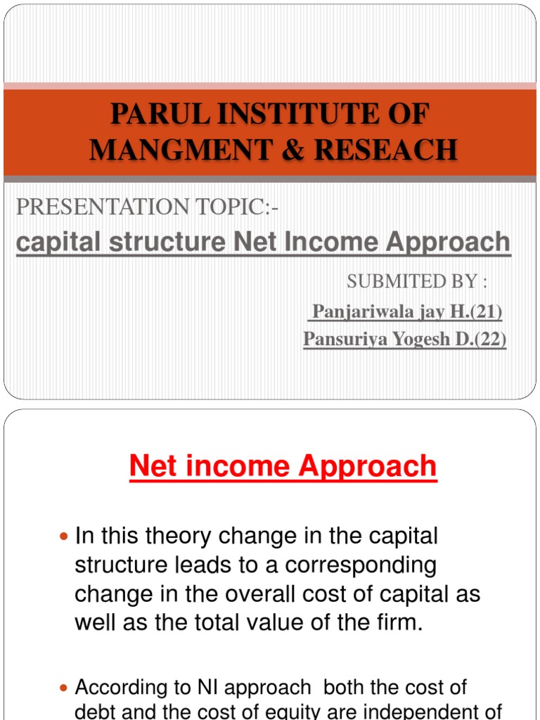 Capital Structure: Net Income Approach | PDF | Business | Finance ...