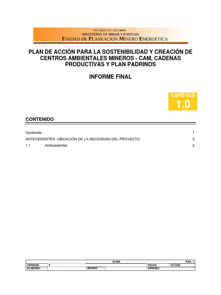 Plan Minero Ambiental | PDF | Minería | Colombia