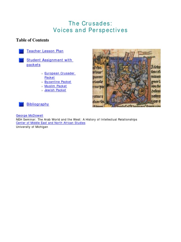 Crusades Secondary Ed Lesson | PDF | Byzantine Empire | Constantinople