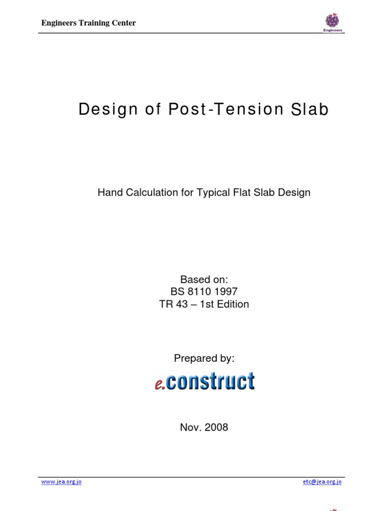 Post-Tension Flat Slab Design Example | PDF | Prestressed Concrete ...