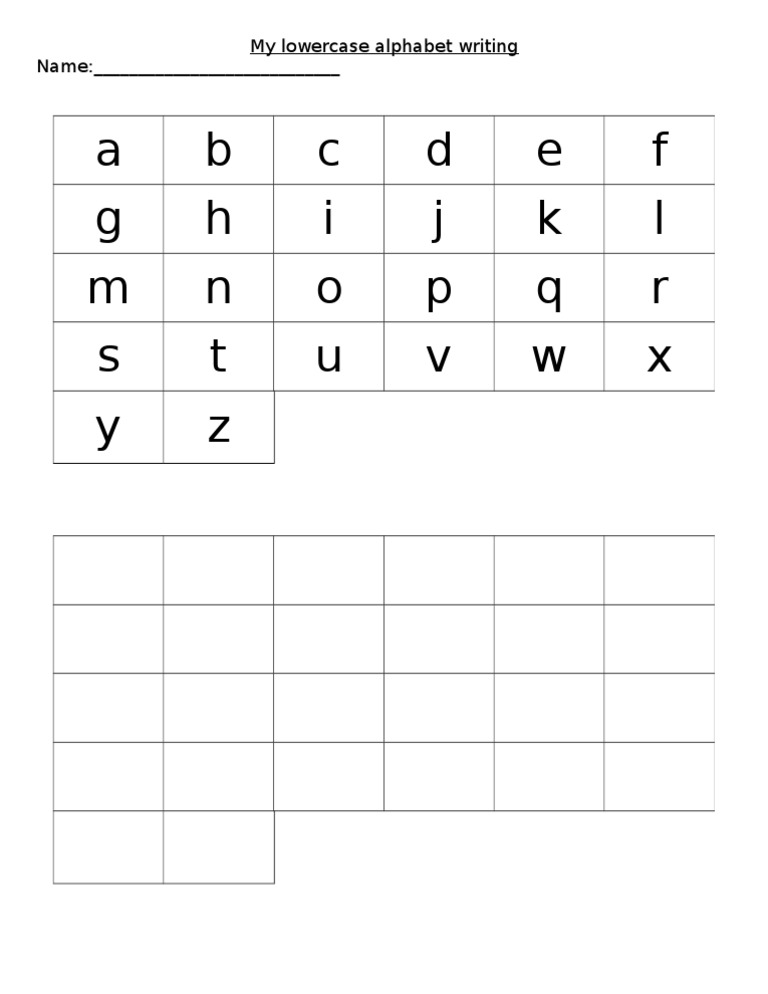 Alphabet Writing Practice Sheet | PDF