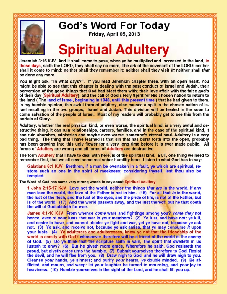The Meaning Of Spiritual Adultery | Lust | Adultery