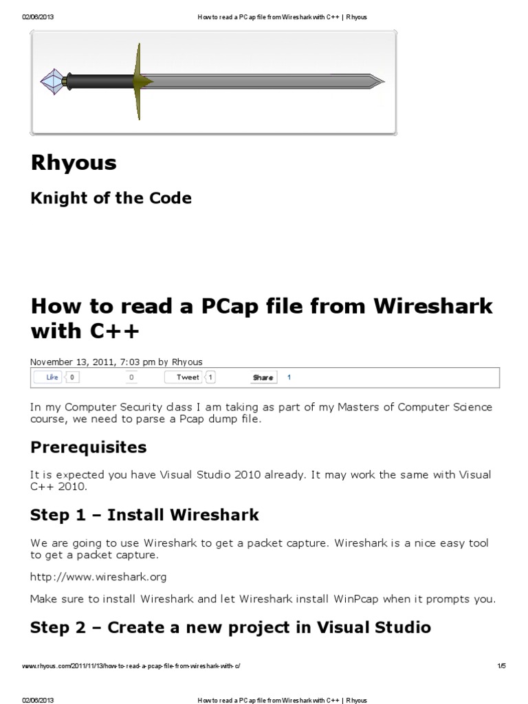 How To Read A PCap File From Wireshark With C++ - Rhyous | PDF | Port ...