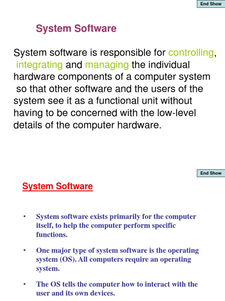 System Software: Controlling Integrating Managing | PDF | Operating ...