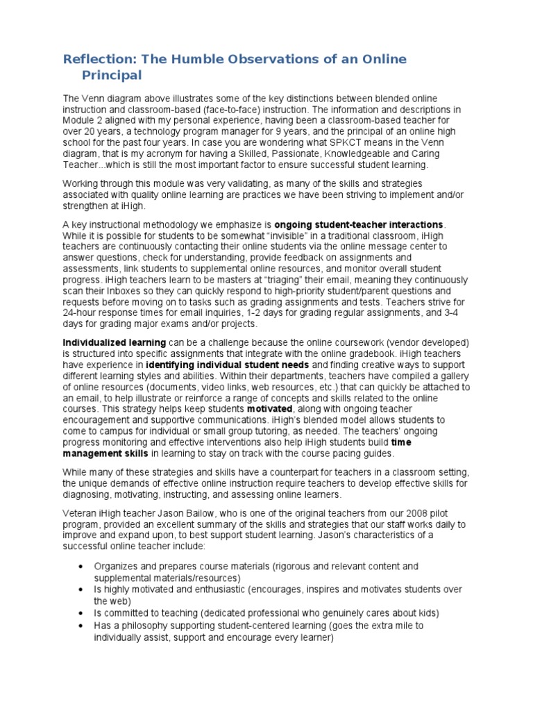 Module 2 Reflection Venn | PDF | Teachers | Motivation