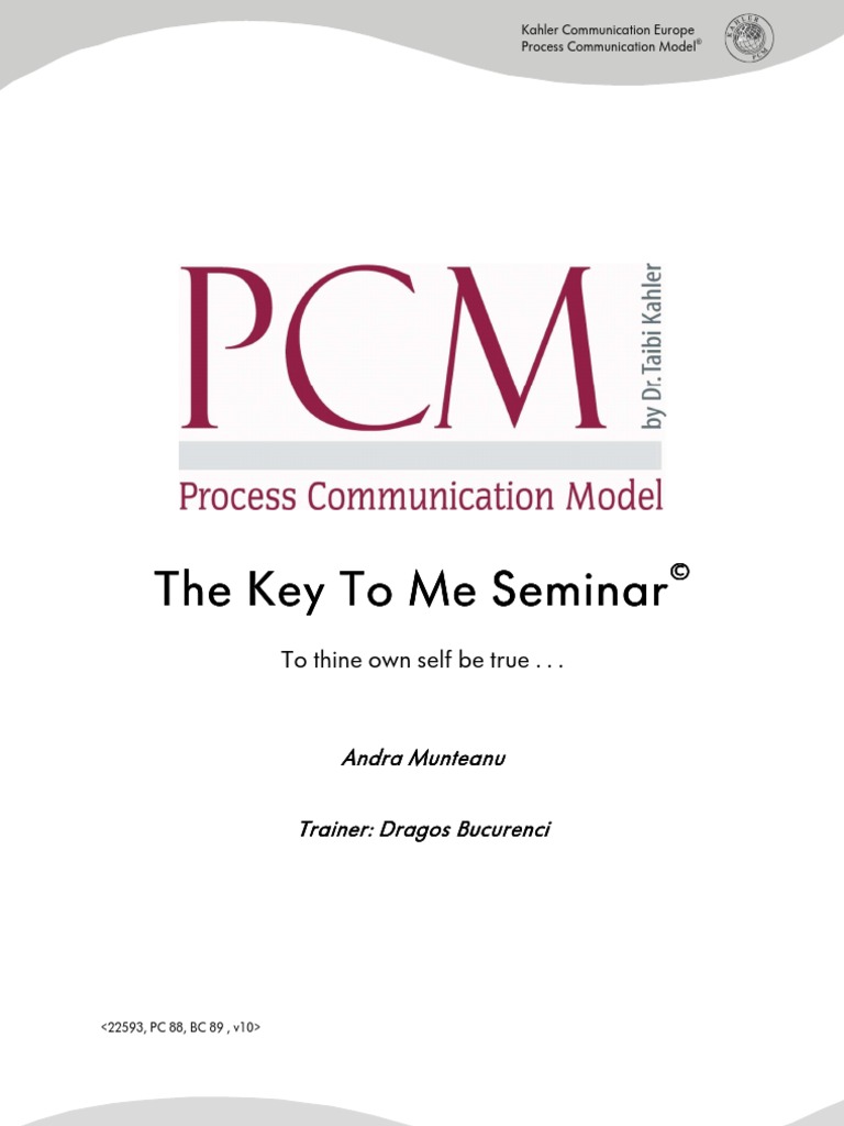 PCM | PDF | Goal | Personality Type