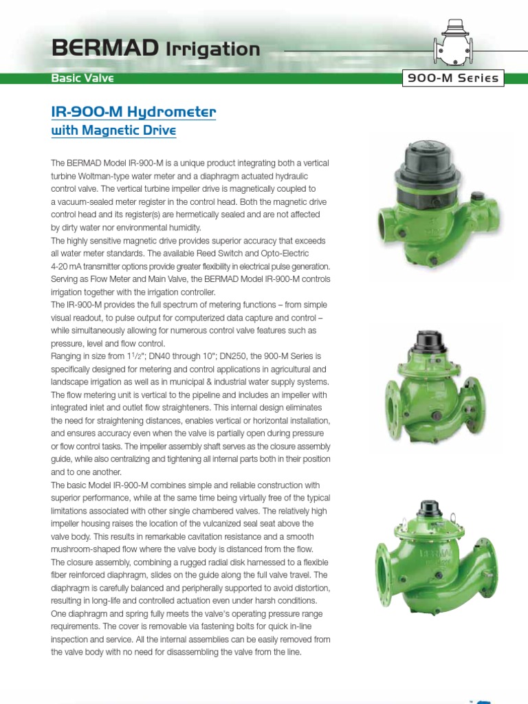 BERMAD IR Engineering 900 M | PDF | Valve | Flow Measurement