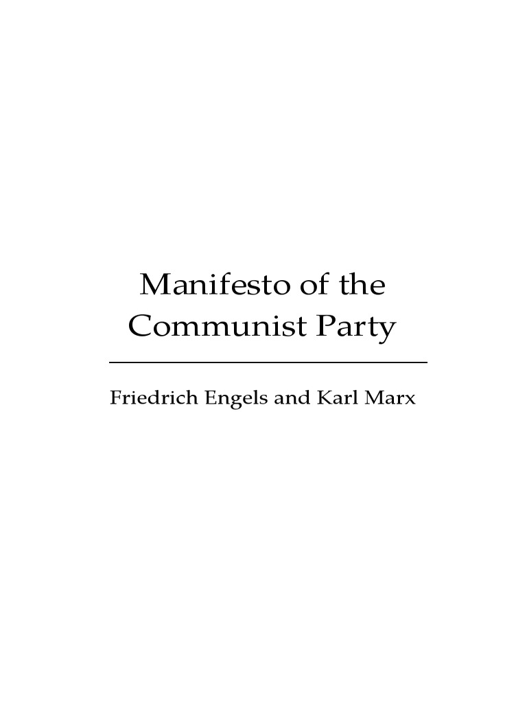 The Communist Manifesto | PDF | Communism | Bourgeoisie