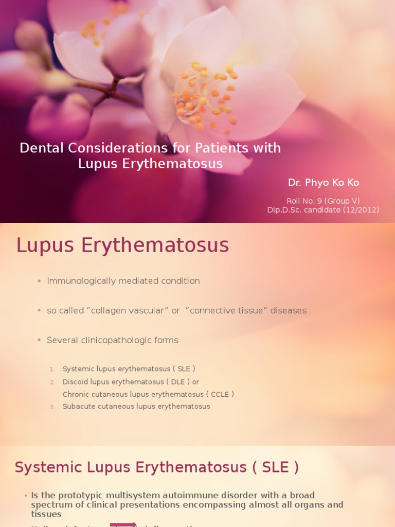 Dental Considerations For Patients With Lupus Erythematosus | PDF ...