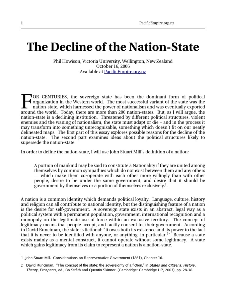 Decline of the Nation-State Explained | PDF | Global Governance ...
