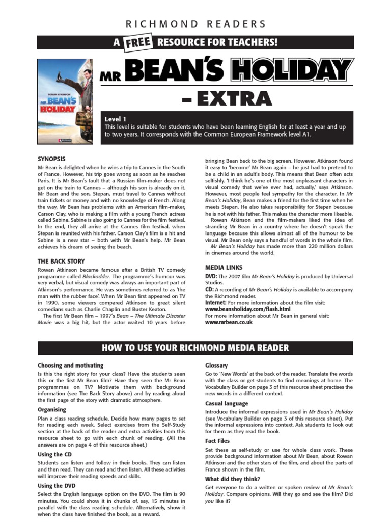 Worksheet MR Beans Holiday | PDF | Leisure