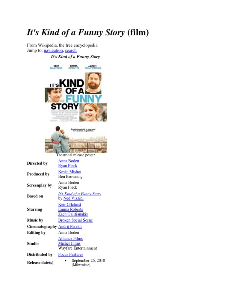 Its Kind of Funny Story | PDF | Leisure