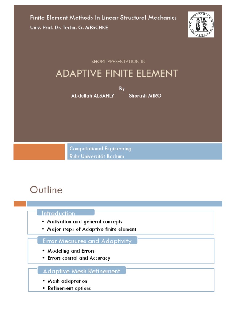 Adaptive Finite Element Methods Pdf Finite Element Method Numerical Analysis
