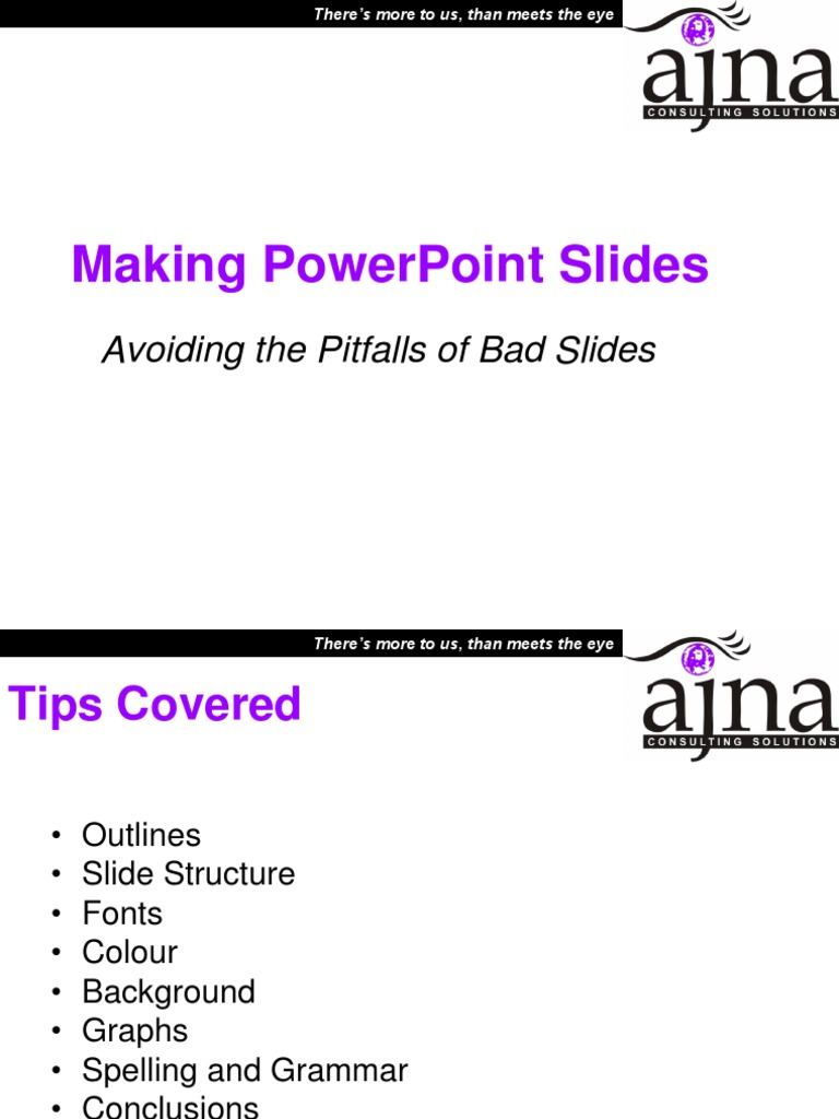 Making Powerpoint Slides: Avoiding The Pitfalls of Bad Slides | PDF ...