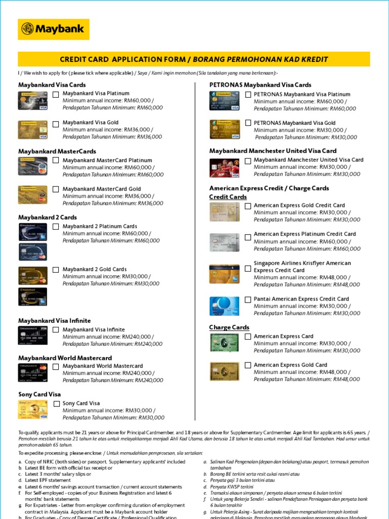 Maybank Credit Card Application Guide | PDF
