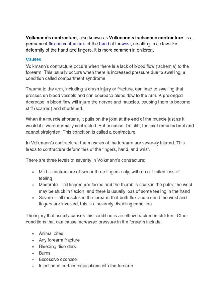 Flexion Contracture Hand Wrist | PDF | Elbow | Finger