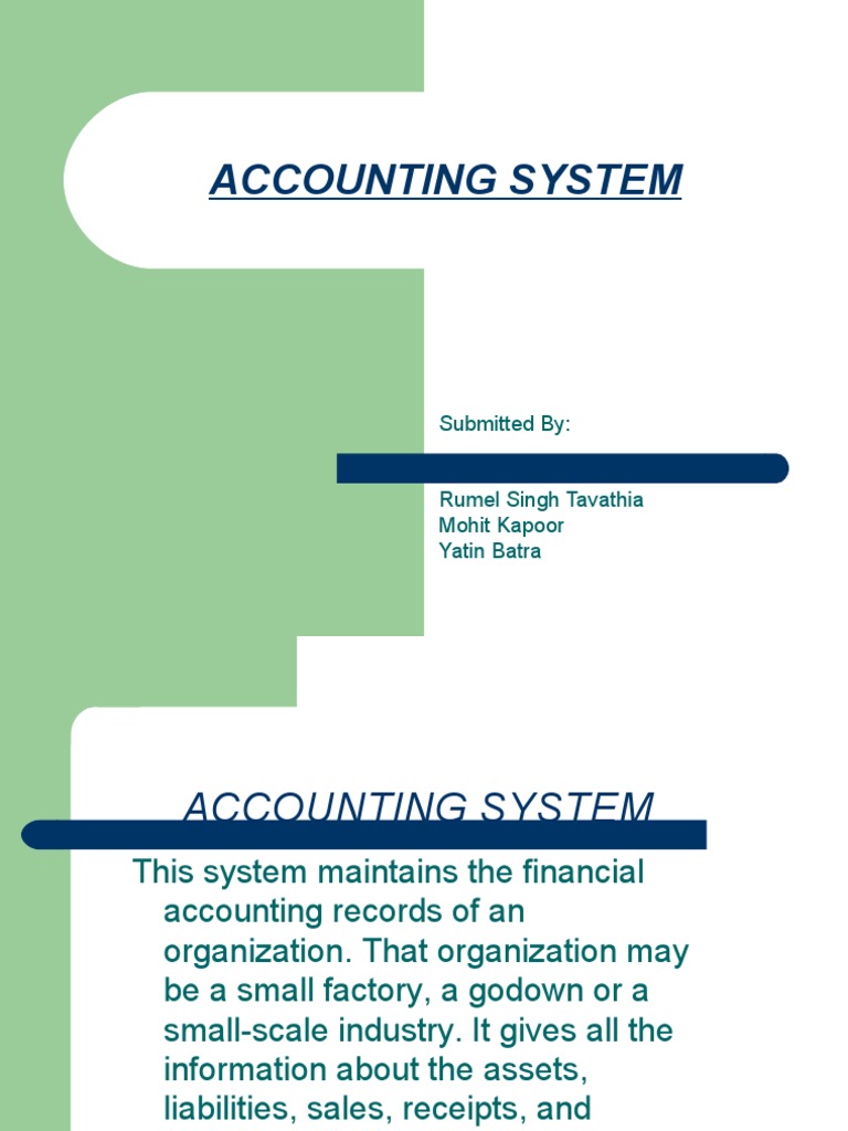 Accounting System: Submitted by | PDF | Debits And Credits | Computing ...
