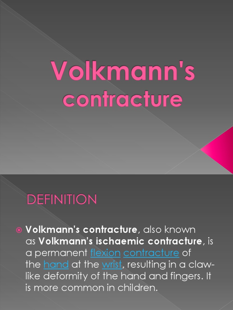 Volkmann's Contracture | PDF | Finger | Hand