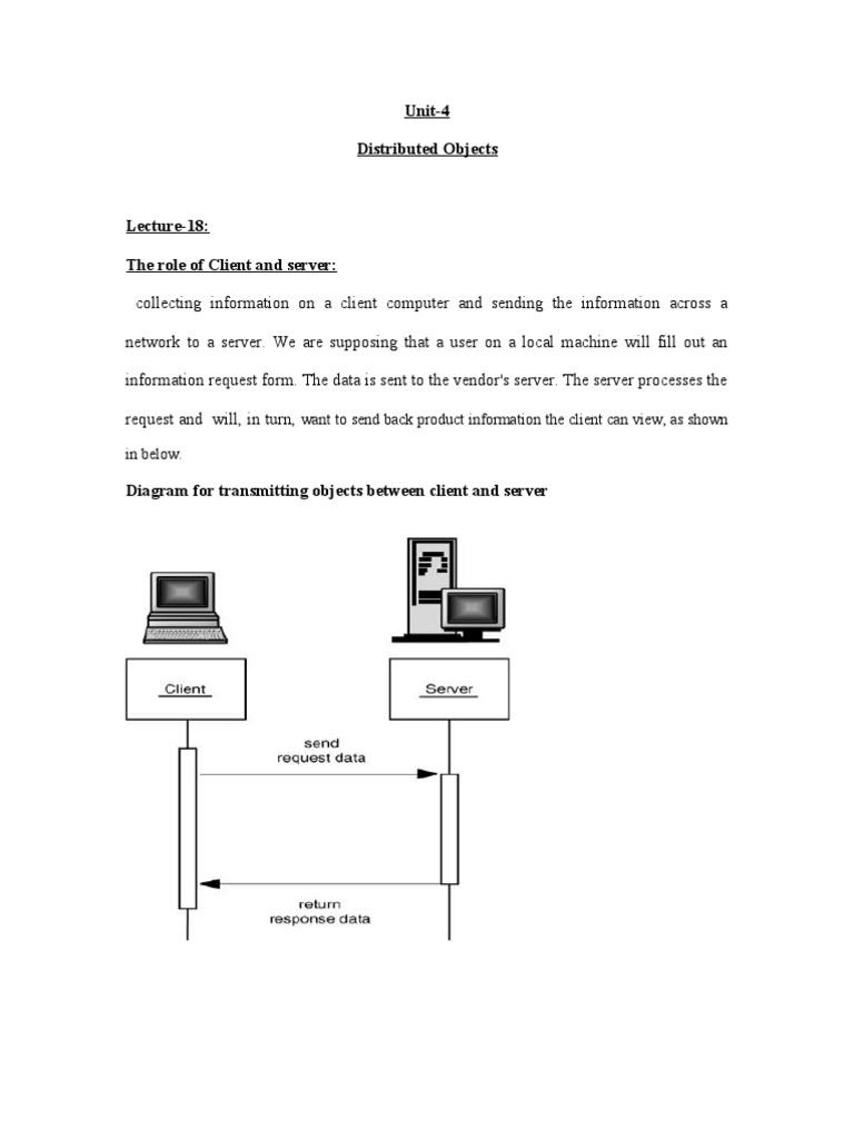 Unit-4 Distributed Objects: Want To Send Back Product Information The ...
