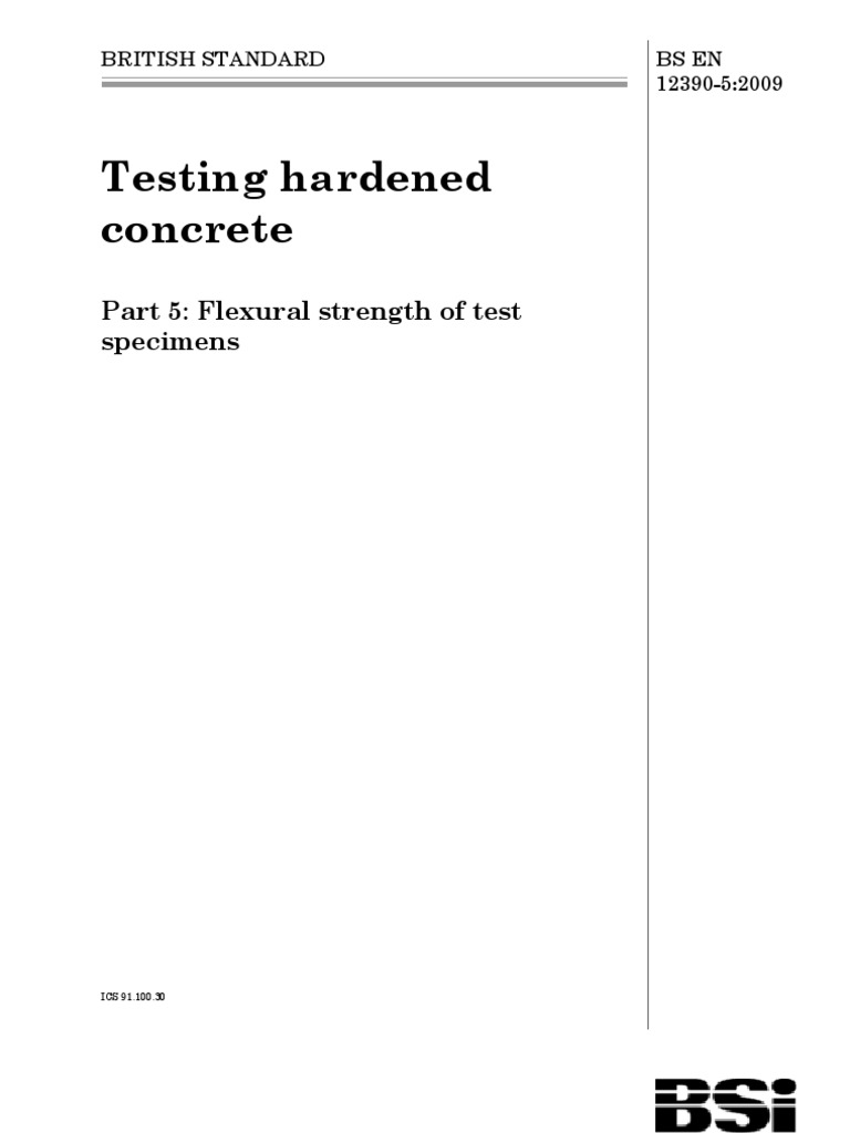BS en 12390-5-2009 Part 5 Flexural Strength of Test Specimens | PDF ...