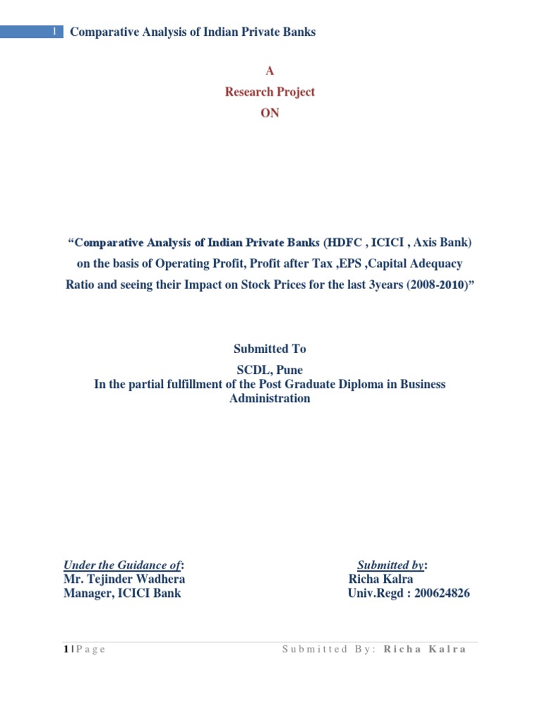 Comparative Analysis of Indian Banks | PDF | Correlation And Dependence ...