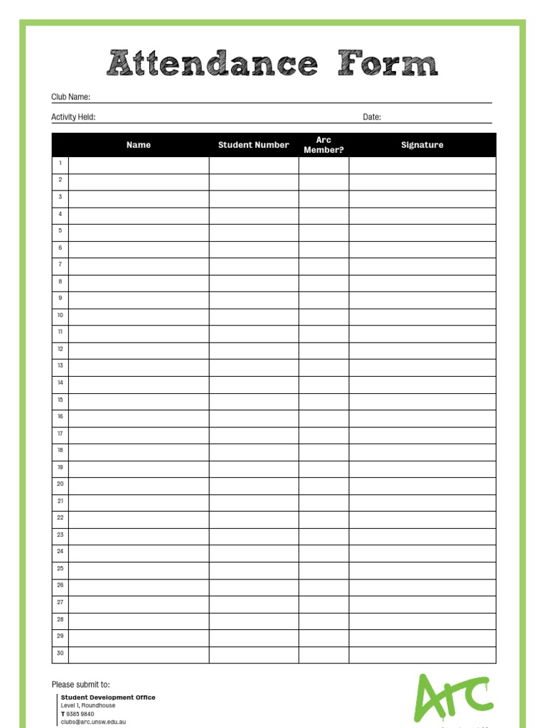 Student Club Attendance Form | PDF | Art