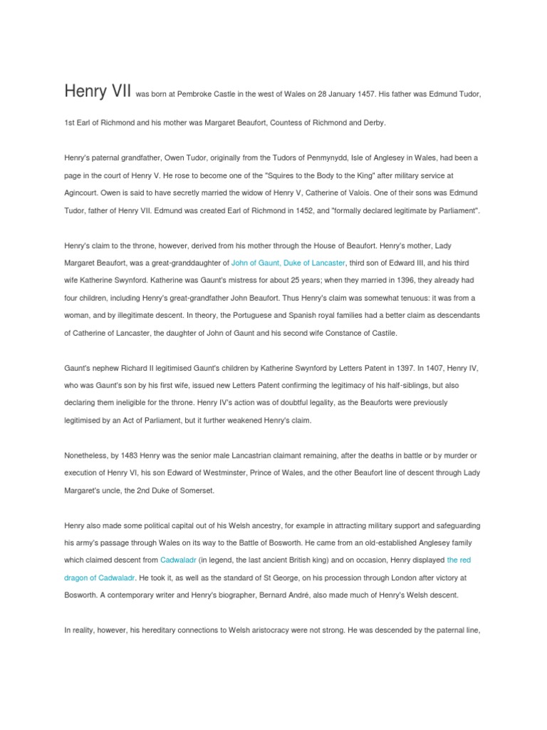 Henry VII: John of Gaunt, Duke of Lancaster | PDF | House Of York ...