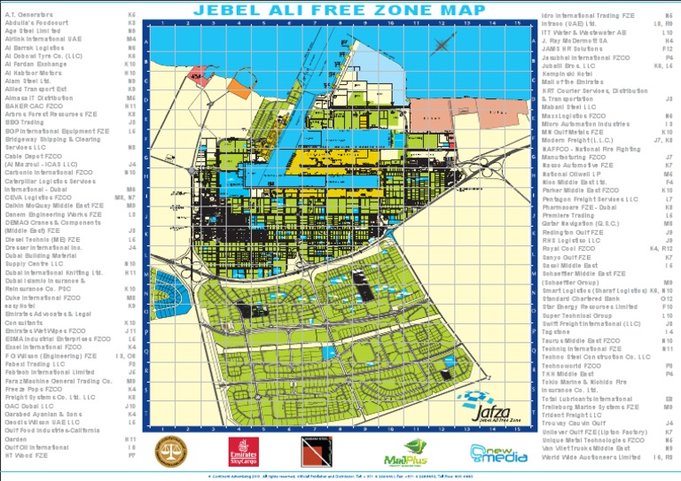 JAFZA FREE ZONE MAP