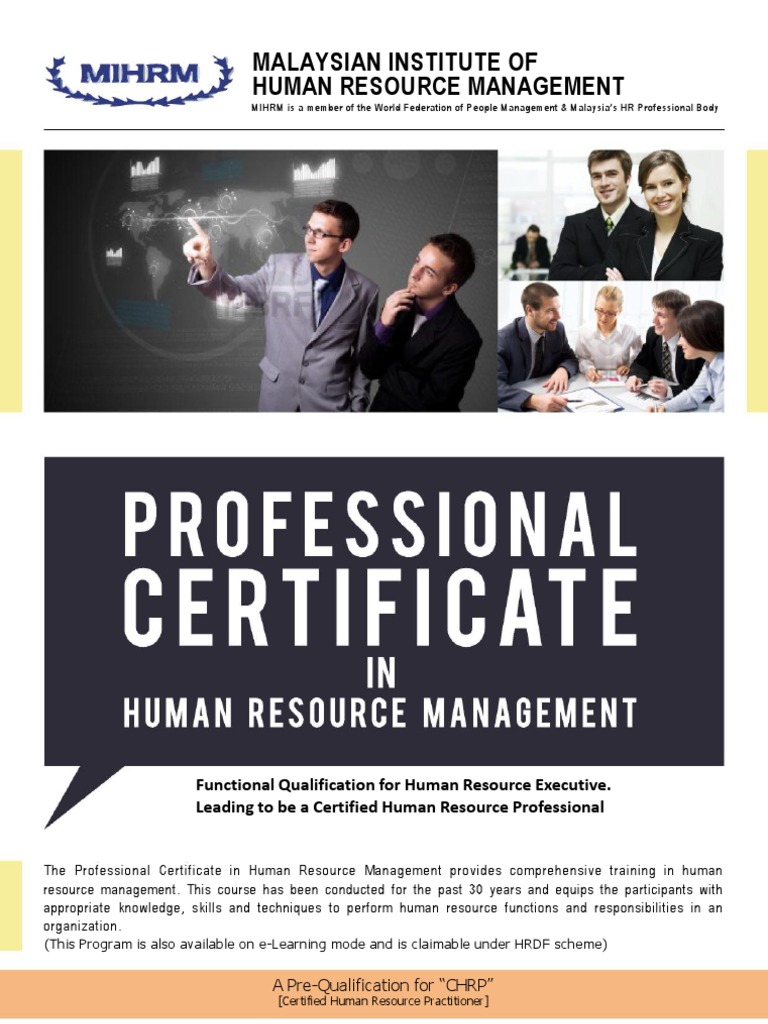 MIHRM Certificate HRM | PDF | Human Resource Management | Business