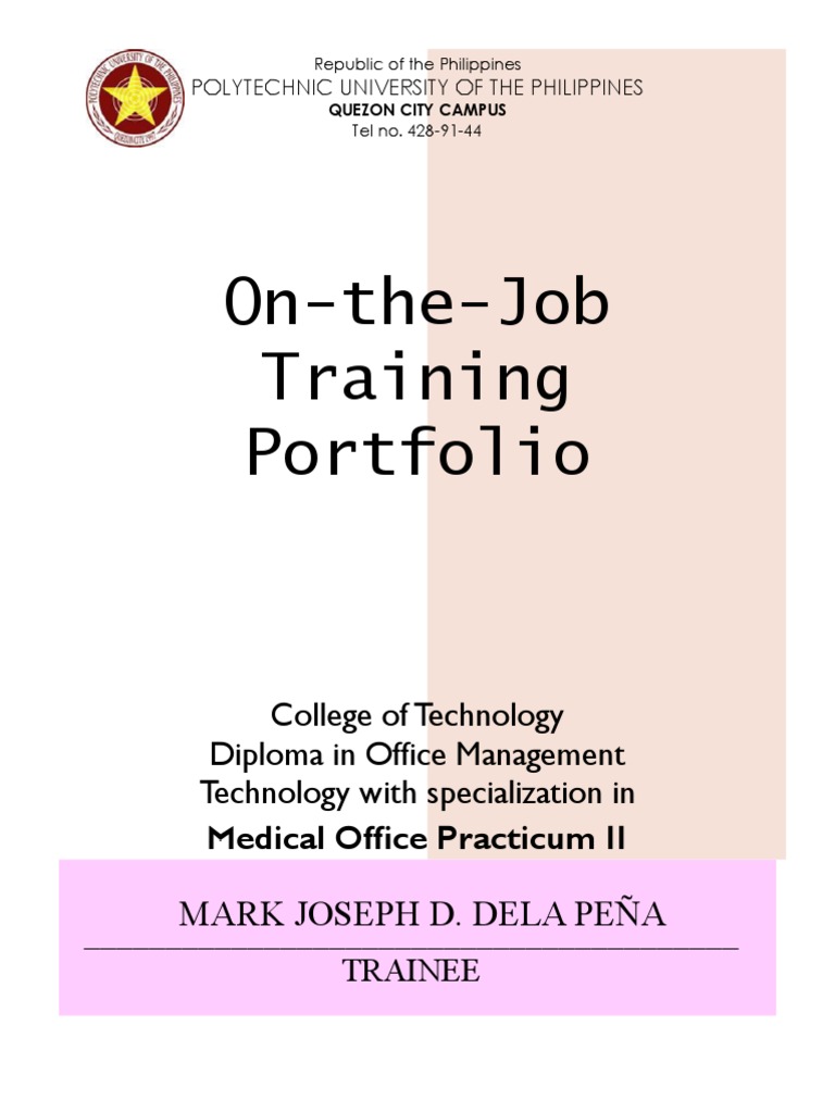 On-the-Job Training Portfolio: Mark Joseph D. Dela Peña | PDF ...