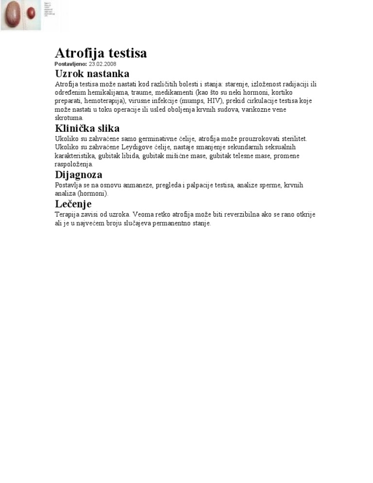 Atrofija Testisa | PDF