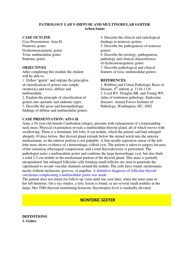 Multinodular Goiter Pathology Overview | PDF | Thyroid | Hyperthyroidism