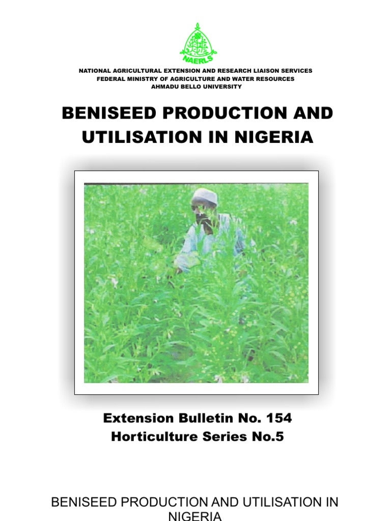 Beniseed Production and Utilisation in Nigeria: Extension Bulletin No ...