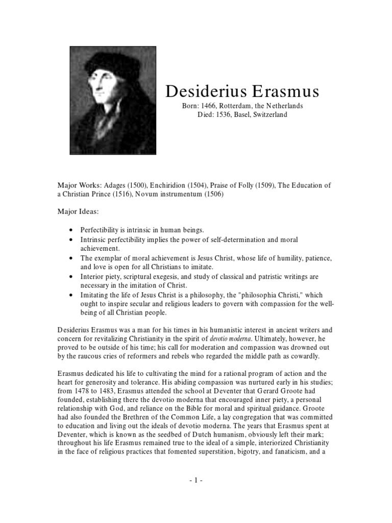 Philosophical Profiles Erasmus | PDF | Humanism | Religion And Belief