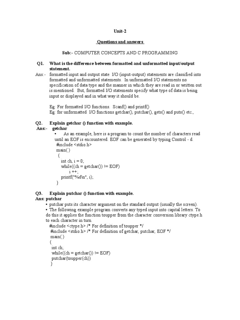QA Unit2 | PDF | Control Flow | Parameter (Computer Programming)