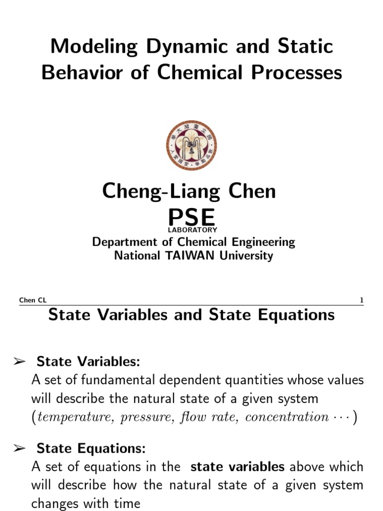05 Modeling Dynamic and Static Behavior of Chemical Processes | PDF ...