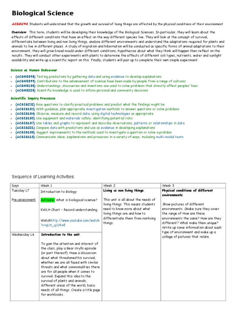 Exploring Biological Science Concepts | PDF | Science | Biology
