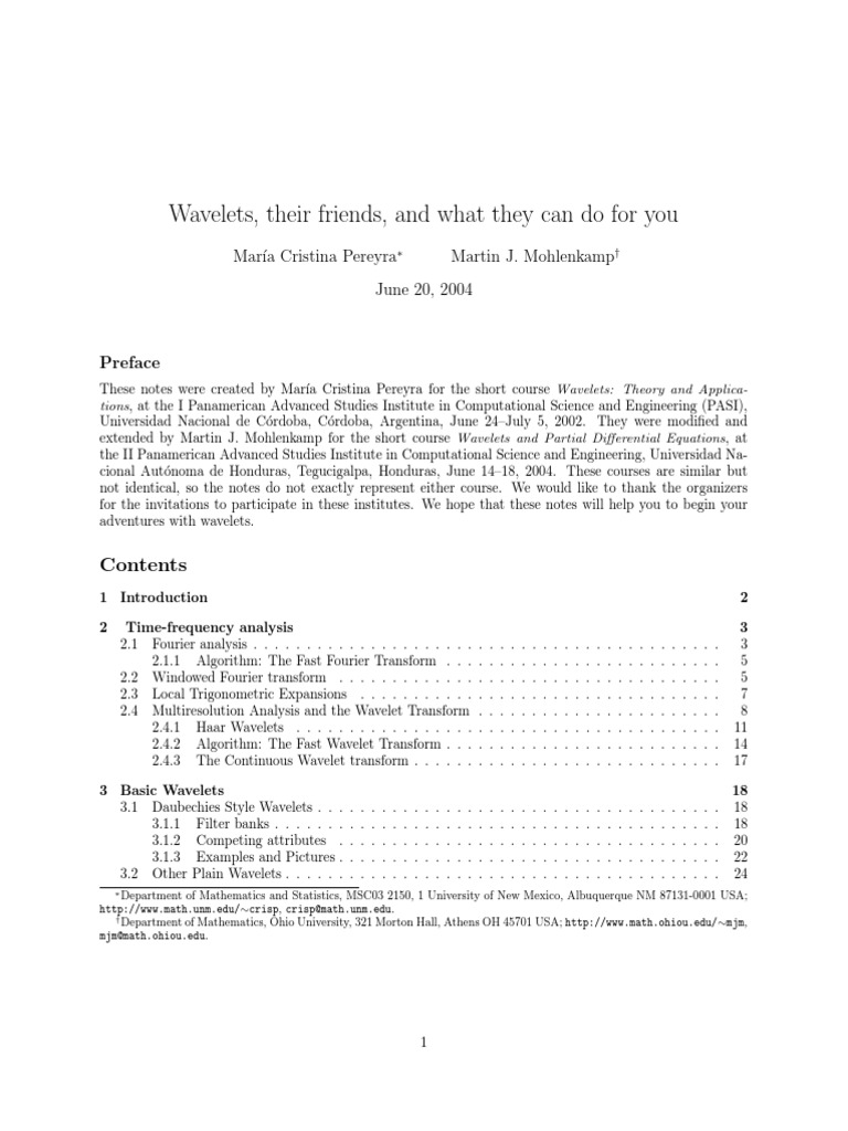 Wavelet Lectures | PDF | Wavelet | Fourier Transform
