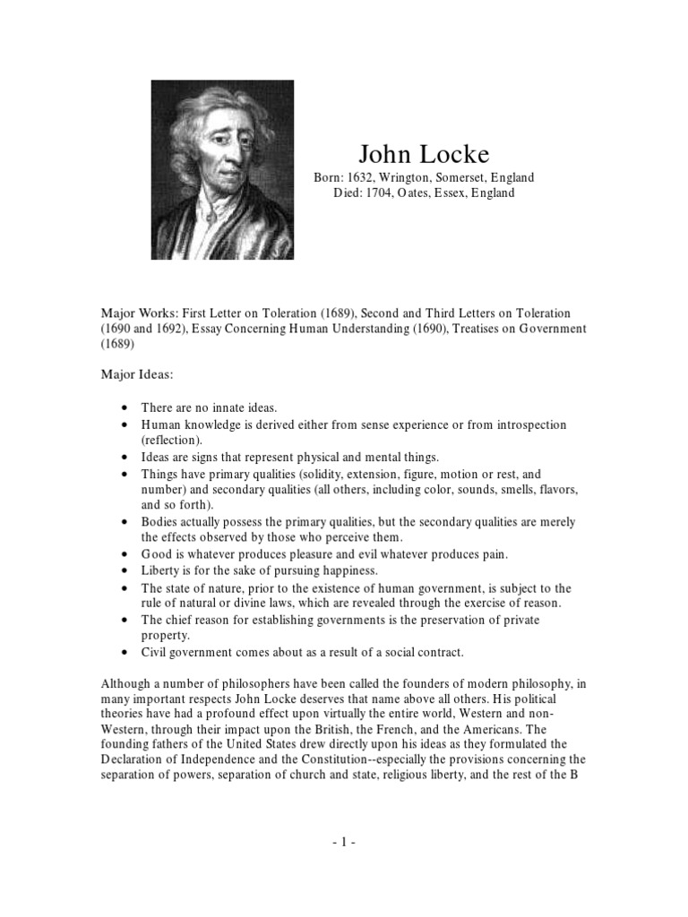 Philosopher Profile Locke | PDF | Idea | John Locke