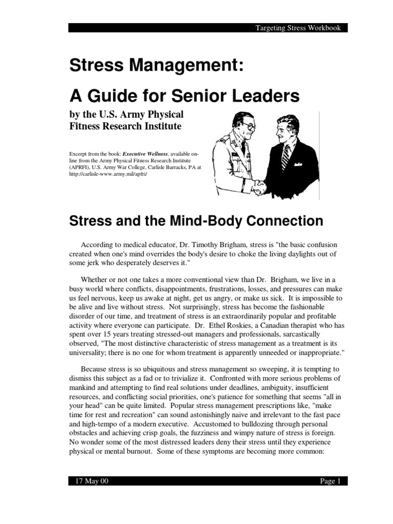 Stress Management: A Guide For Senior Leaders: Stress and The Mind-Body ...