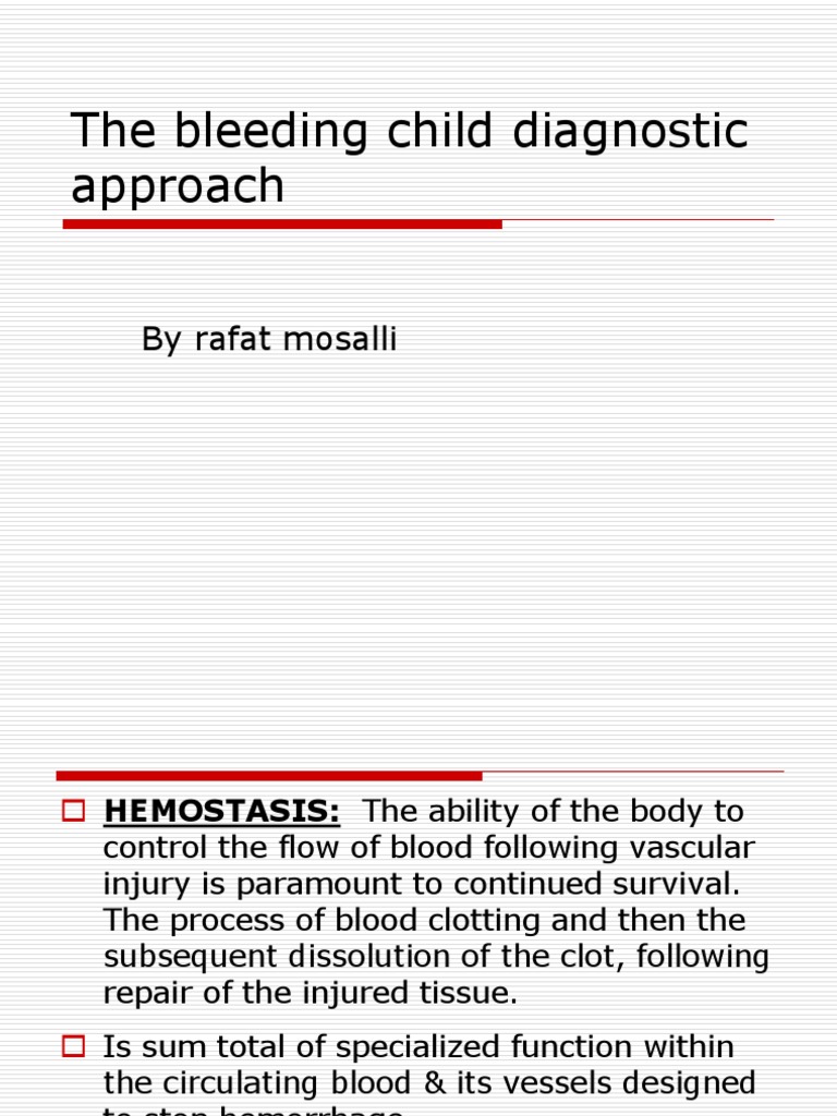 The Bleeding Child Diagnostic Approach | PDF | Coagulation | Platelet