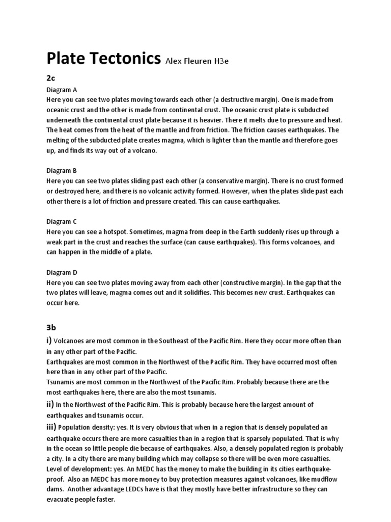 Plate Tectonics: A Description and Analysis of Diagrams Depicting the ...