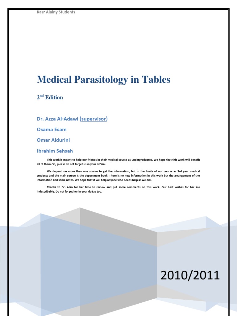 Medical Parasitology - Full | PDF | Diseases And Disorders | Medical ...