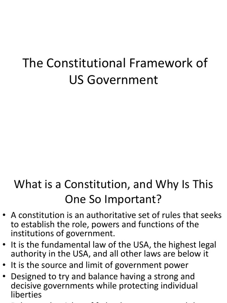 The Constitutional Framework of US Government | United States ...