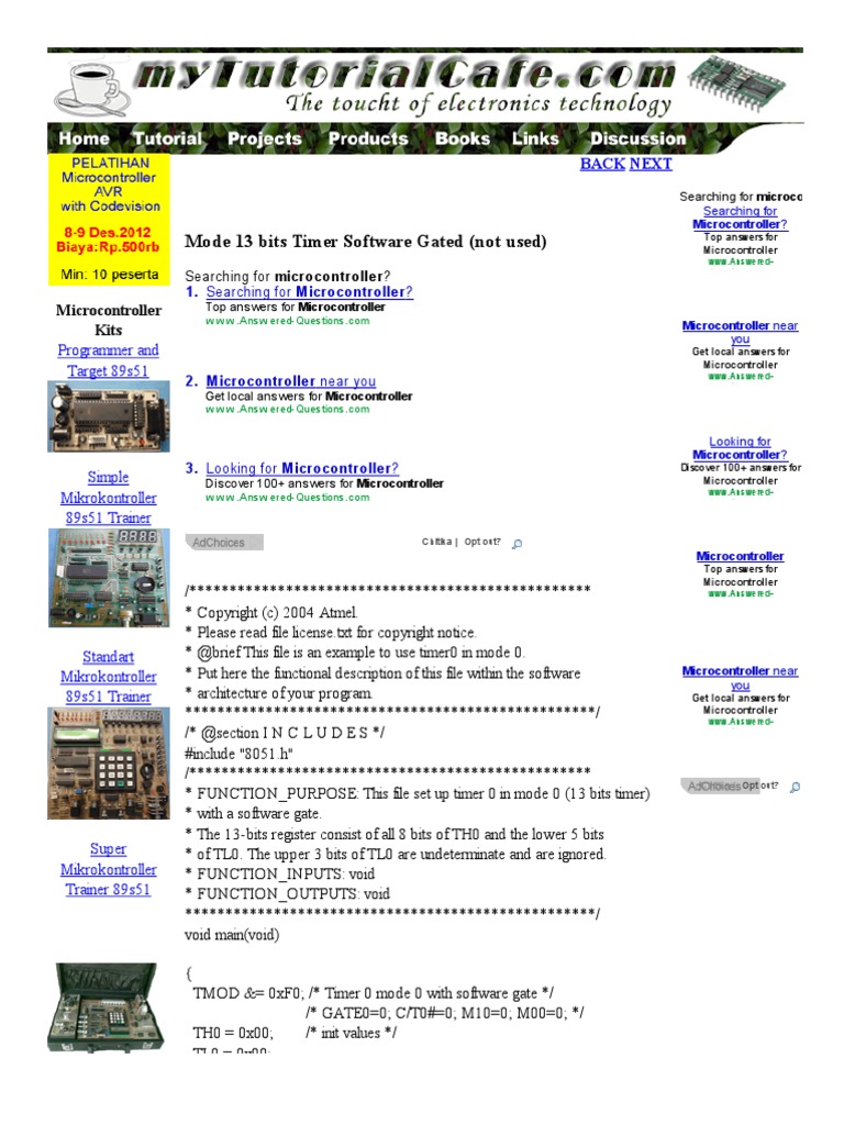 Tutorial Microcontroller MCS-51 ATMEL ISP | PDF | Microcontroller ...